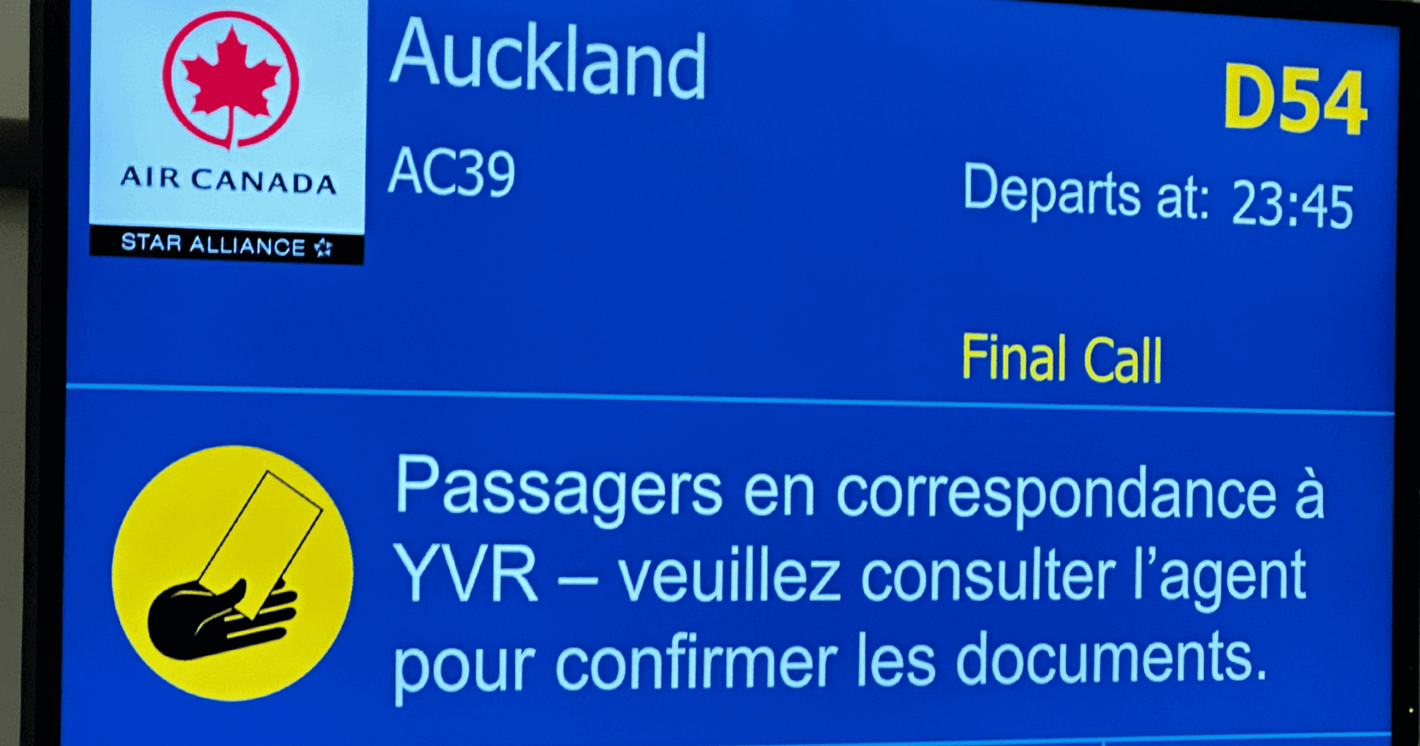 Finding Out About a Visa Issue at the Boarding Gate